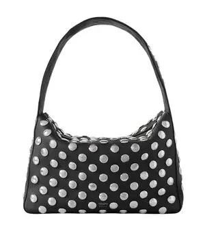 Khaite Elena Studded Textured-leather Shoulder Bag - Black
