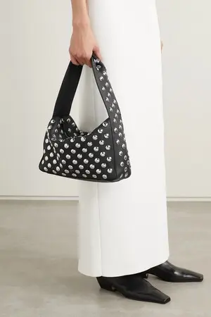 Khaite Elena Studded Textured-leather Shoulder Bag - Black