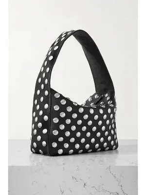 Khaite Elena Studded Textured-leather Shoulder Bag - Black