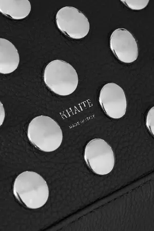 Khaite Elena Studded Textured-leather Shoulder Bag - Black