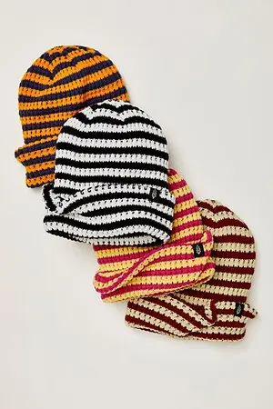 Free People Stripe It Up Cool Down Beanie Varsity Orange