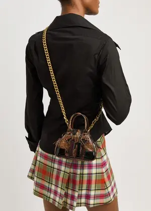 VIVIENNE WESTWOOD Yasmine Mini Python-effect Leather Top Handle Bag