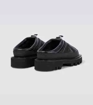 Sacai Padded Slippers With Shearling Lining And Rubber Sole