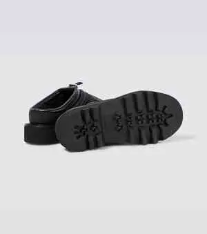 Sacai Padded Slippers With Shearling Lining And Rubber Sole
