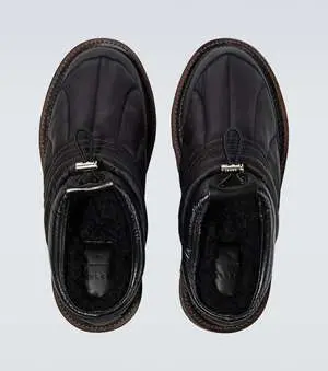 Sacai Padded Slippers With Shearling Lining And Rubber Sole
