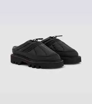 Sacai Padded Slippers With Shearling Lining And Rubber Sole
