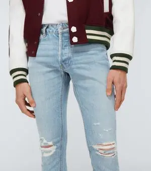 DUE DILIGENCE Slim Fit Distressed Jeans