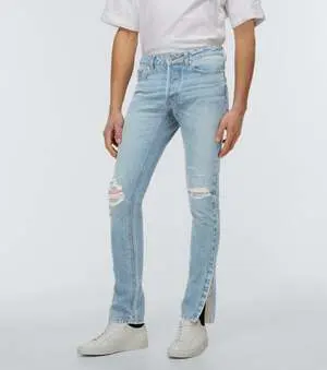 DUE DILIGENCE Slim Fit Distressed Jeans