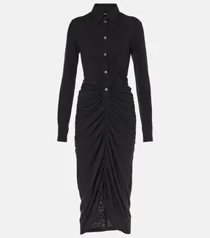 MARANT ETOILE Ivalia Gathered Jersey Polo Dress