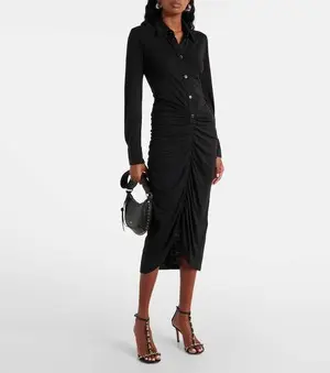 MARANT ETOILE Ivalia Gathered Jersey Polo Dress