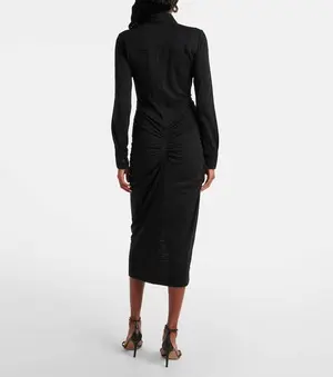 MARANT ETOILE Ivalia Gathered Jersey Polo Dress