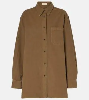 THE ROW Corduroy Cotton Shirt - Green