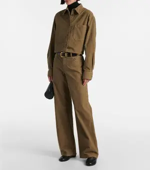 THE ROW Corduroy Cotton Shirt - Green