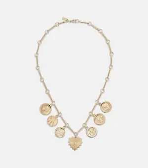 FOUNDRAE Love 18kt Yellow Chain Choker With Diamonds