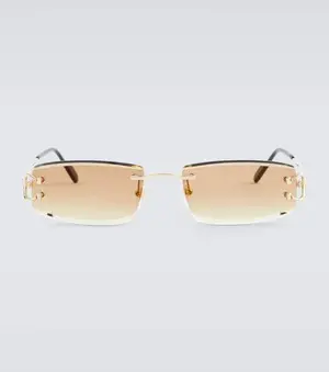 Cartier Signature C De Rectangular Sunglasses - Gold