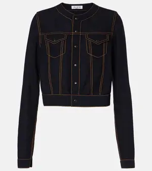Alaïa Fluid Cropped Wool-blend Jacket