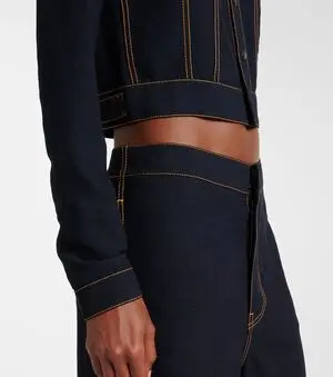 Alaïa Fluid Cropped Wool-blend Jacket