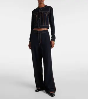 Alaïa Fluid Cropped Wool-blend Jacket