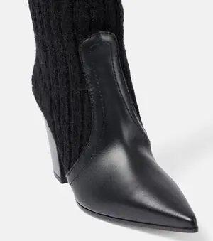 GIANVITO ROSSI Leather-trimmed Knee-high Boots