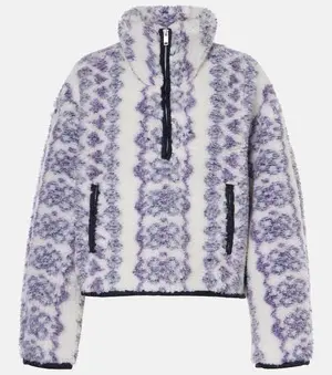 MARANT ETOILE Marie Printed Teddy Half-zip Sweater