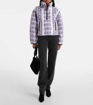 MARANT ETOILE Marie Printed Teddy Half-zip Sweater