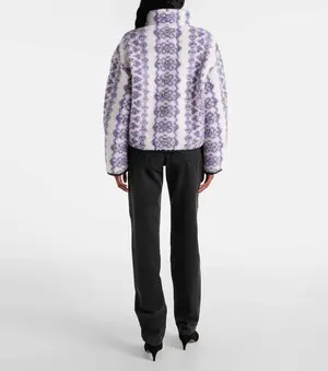 MARANT ETOILE Marie Printed Teddy Half-zip Sweater