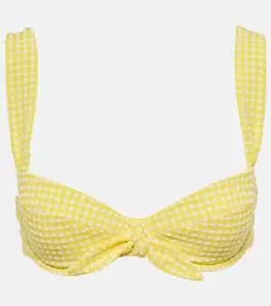 Heidi Klein Cape Town Checked Bikini Top - Yellow