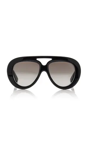 Loewe Curvy Oversized Aviator Sunglasses - Black