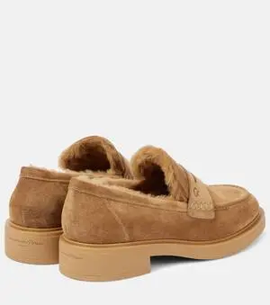 GIANVITO ROSSI Harris Suede Penny Loafers - Beige
