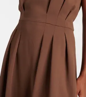 JOSEPH Pleated Cady Midi Dress - Brown