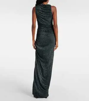 Rick Owens Svita Printed Jersey Gown - Black