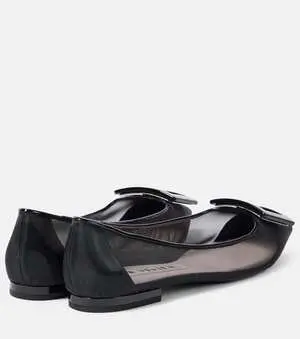ROGER VIVIER Gommettine Mesh Ballet Flats - Black