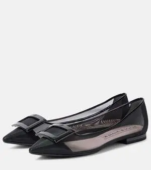ROGER VIVIER Gommettine Mesh Ballet Flats - Black