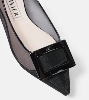 ROGER VIVIER Gommettine Mesh Ballet Flats - Black