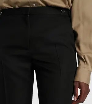 THE ROW Jesse Mid-rise Wool Straight Leg Trousers Ivory Glow