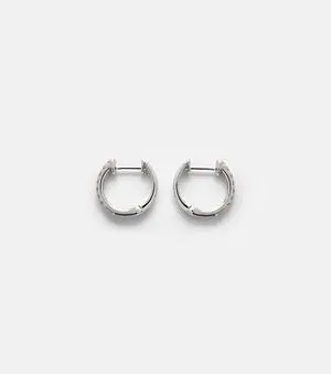 STONE AND STRAND Diamond Pavé Hoop Earrings - Silver