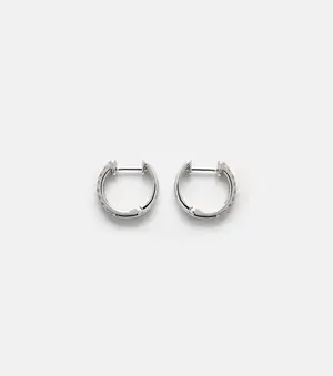 STONE AND STRAND 14kt White Gold Diamond Hoop Earrings