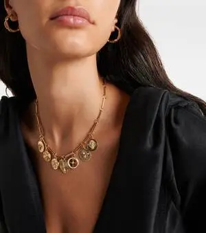 FOUNDRAE Love 18kt Yellow Chain Choker With Diamonds