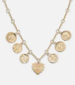 FOUNDRAE Love 18kt Yellow Chain Choker With Diamonds