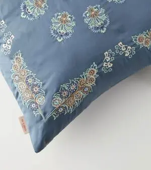 Etro Embroidered Cotton Satin Cushion