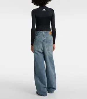 Balenciaga Faded Mid-rise Wide-leg Jeans