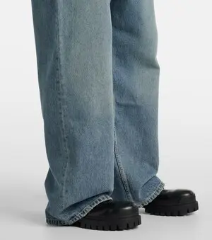 Balenciaga Faded Mid-rise Wide-leg Jeans