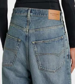 Balenciaga Faded Mid-rise Wide-leg Jeans - Blue