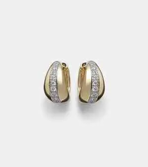 STONE AND STRAND 10kt Yellow Hoop Earrings With Diamonds - Gold