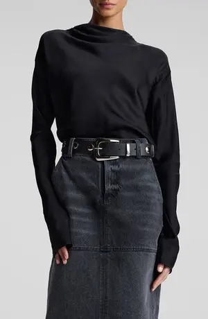 A.L.C. Georgia Cowl Neck Top - Black