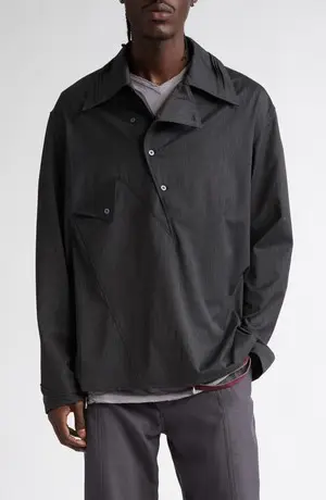 Kiko Kostadinov Jarocka Overshirt In Charcoal - 48% Off | Editorialist