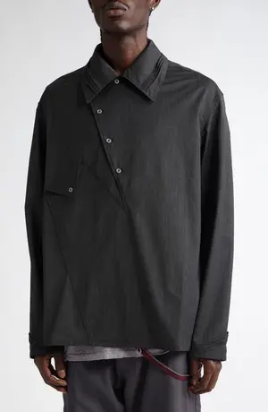 Kiko Kostadinov Jarocka Overshirt In Charcoal - 48% Off | Editorialist