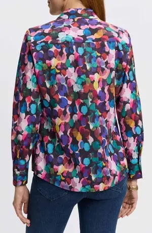 Foxcroft Mary City Lights Cotton Button-up Shirt