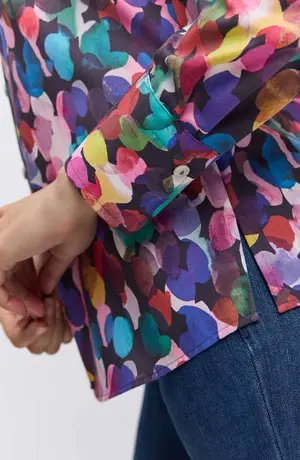 Foxcroft Mary City Lights Cotton Button-up Shirt