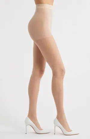 Nordstrom Polka Dot Tights - Beige Almond